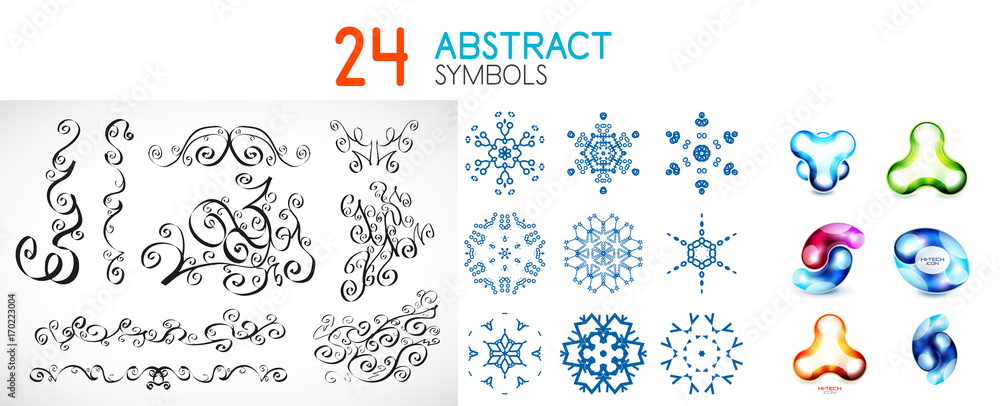 Set of abstract geometric symbols Stock Vector | Adobe Stock