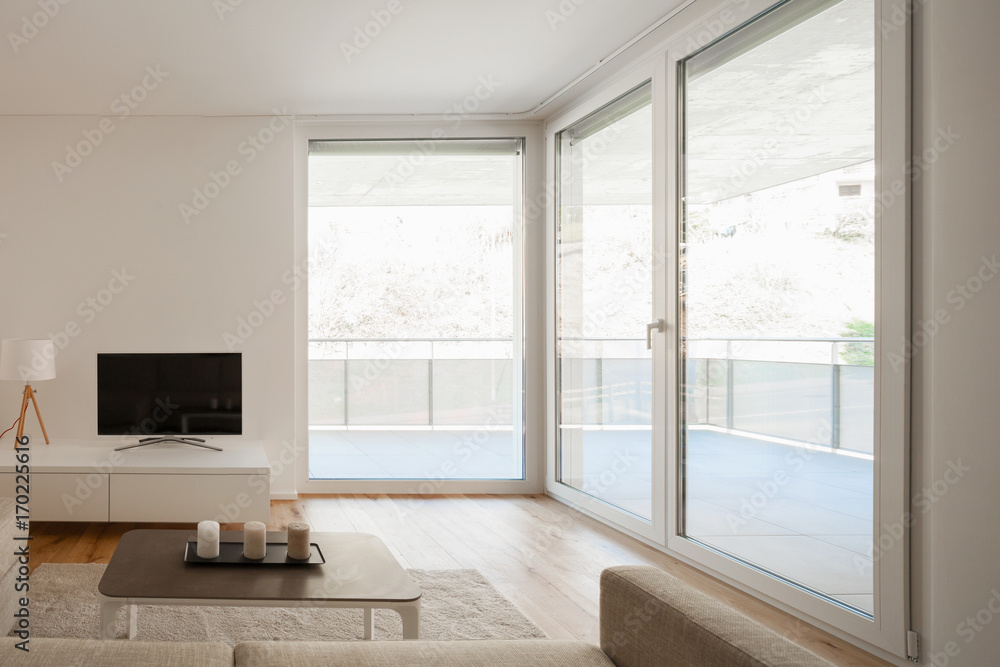 Lateral view of a minimal living Stock Photo | Adobe Stock