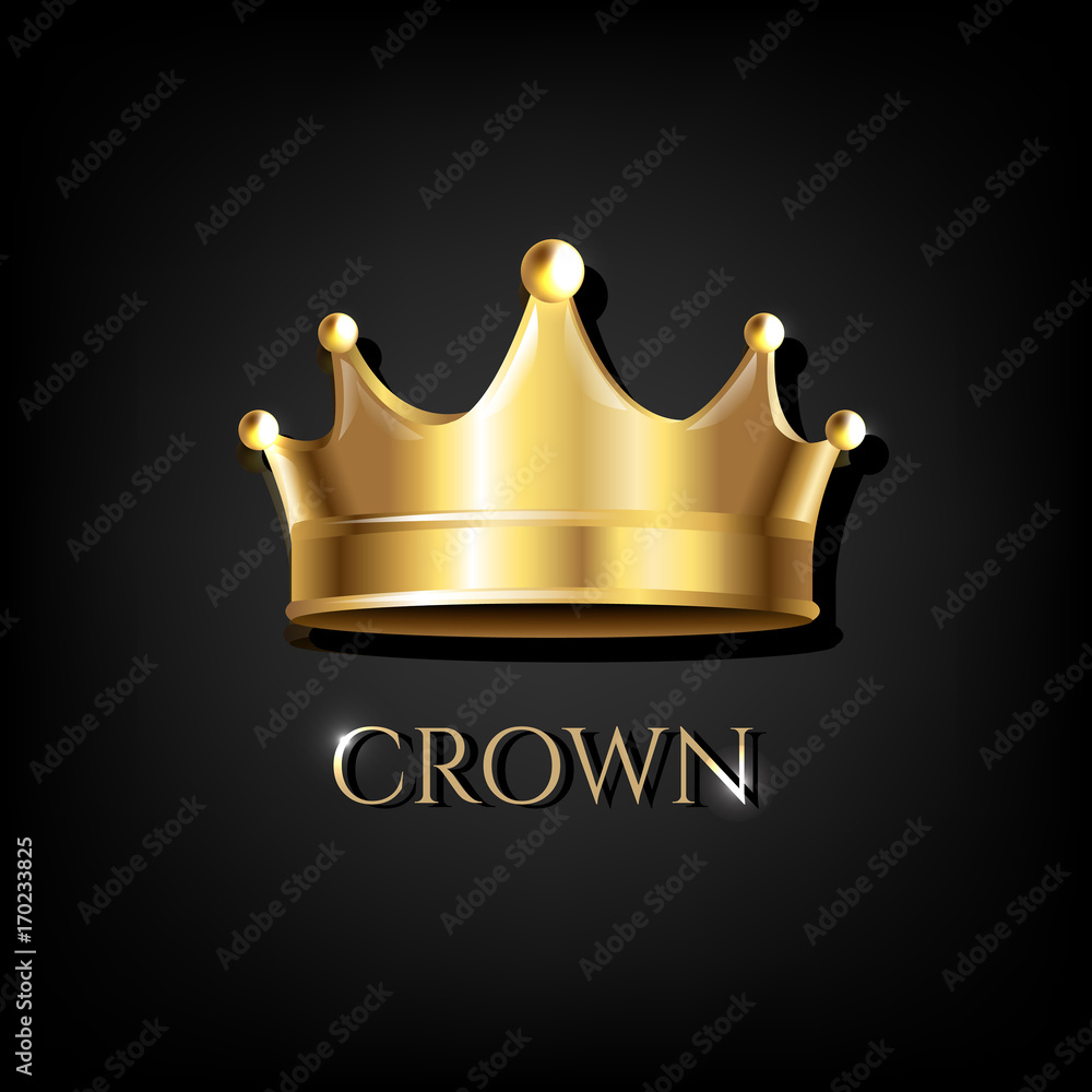 Crown With Black Background Stock Vector | Adobe Stock