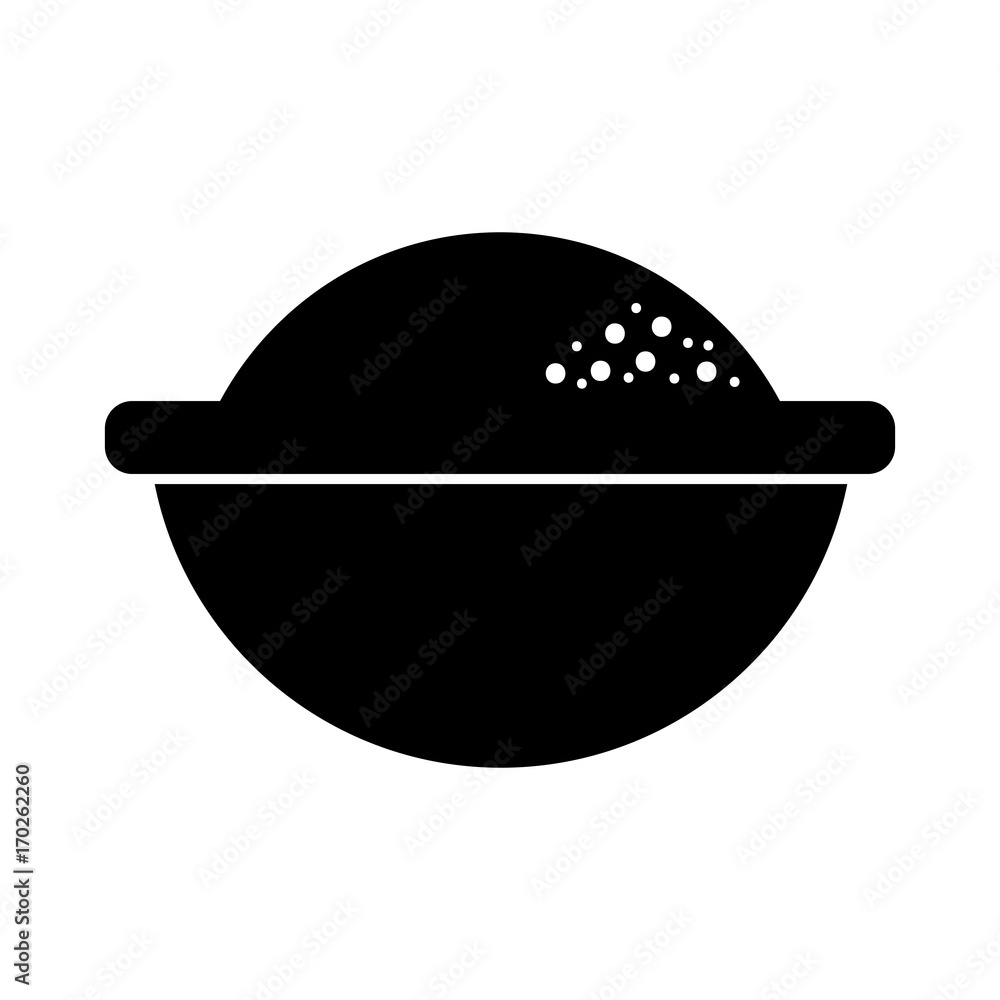 cartoon bowl with flour ingredient bakery and dessert vector ...