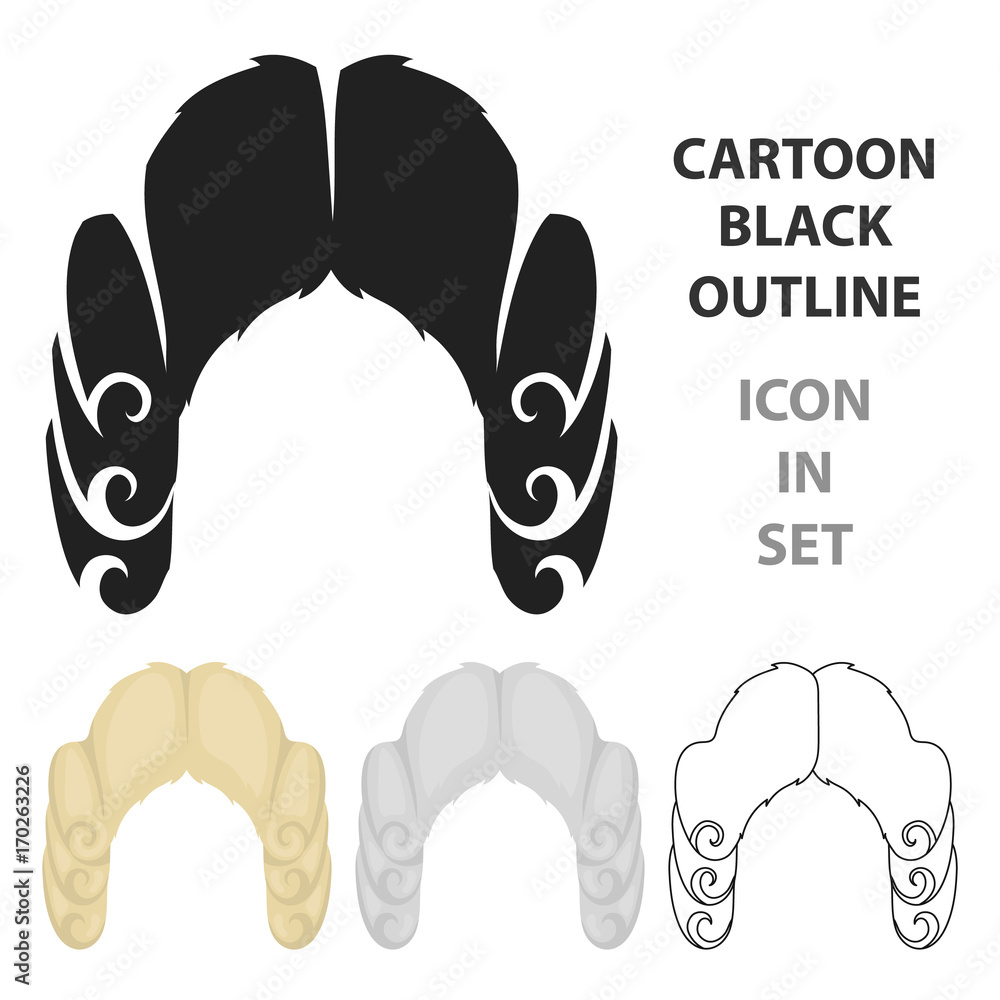 Judges wig icon in cartoon style isolated on white background. Hats ...