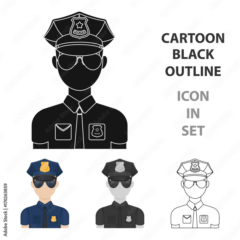 Police Cartoon Black And White