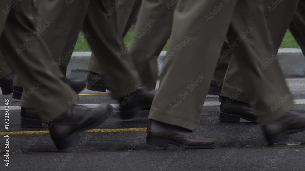 4K Staff superior teamwork cadet boot brigade walking, general rank ...