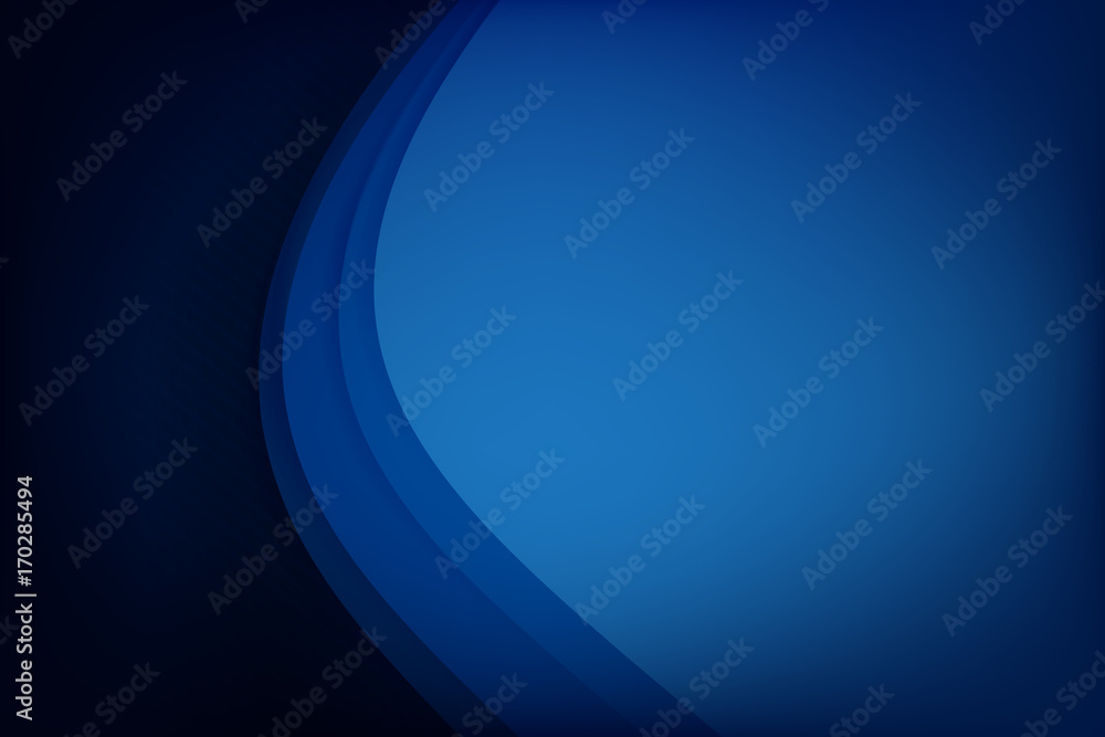 Abstract deep blue background curve and overlap layer with basic simply ...