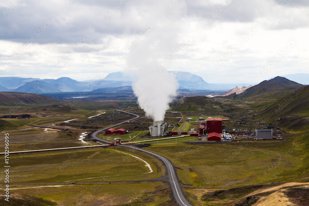 Geothermal power station in Iceland. Generation of ecologically clean ...