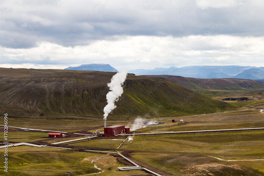 Geothermal power station in Iceland. Generation of ecologically clean ...