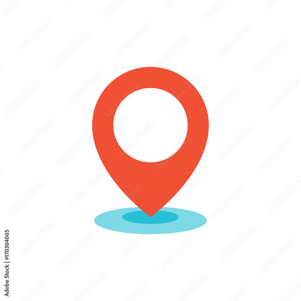 Geo location pin icon flat Stock Vector | Adobe Stock