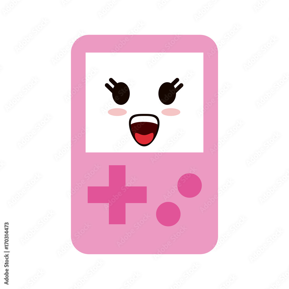 portable handheld game console kawaii style icon image vector ...