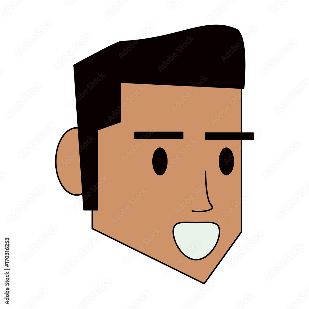 face of tan skin man cartoon icon image vector illustration design ...