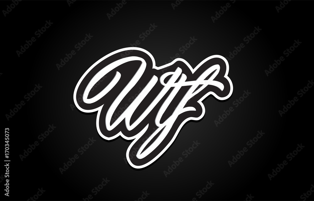 wtf word text banner postcard logo icon design creative concept idea ...