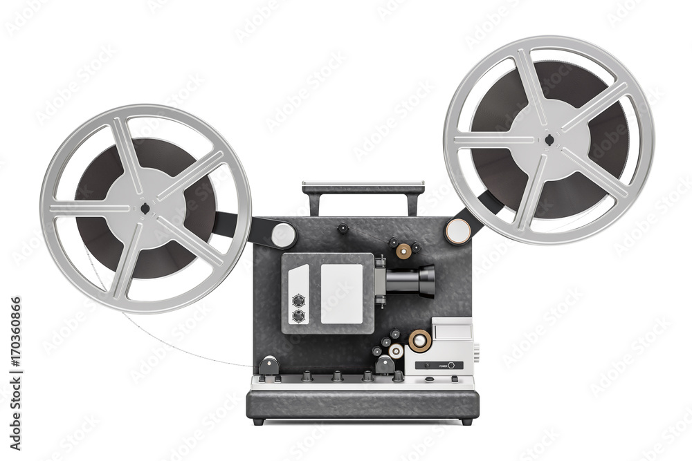 cinema projector side view, 3D rendering Stock Illustration | Adobe Stock
