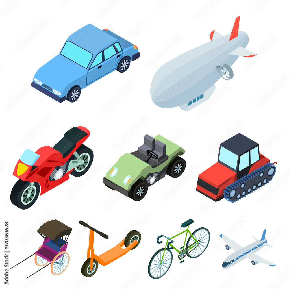 Land, water, air transport. Machines that people use.Transportation ...