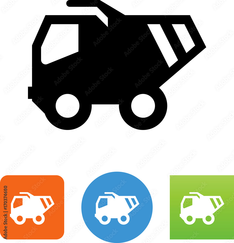 Vector Dump Truck Hauler Icon Stock Vector | Adobe Stock