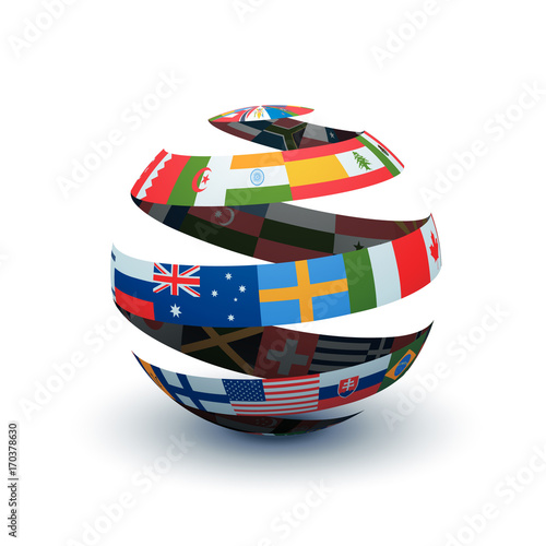 World Flags Sphere Stripped Stock Illustration | Adobe Stock