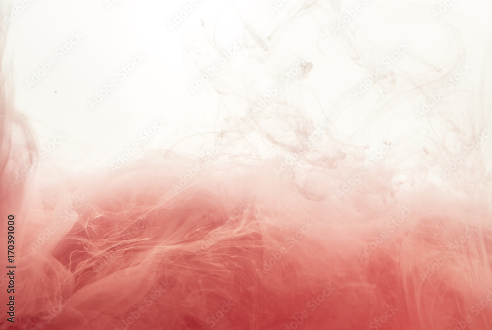 Ink swirl in water isolated on white background. The paint in the water ...