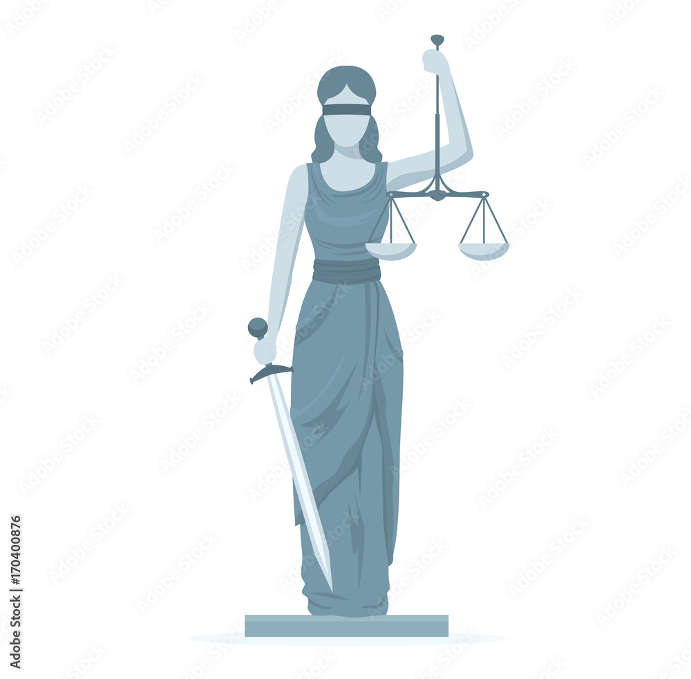Cartoon Statue of Femida. Vector Stock Vector | Adobe Stock