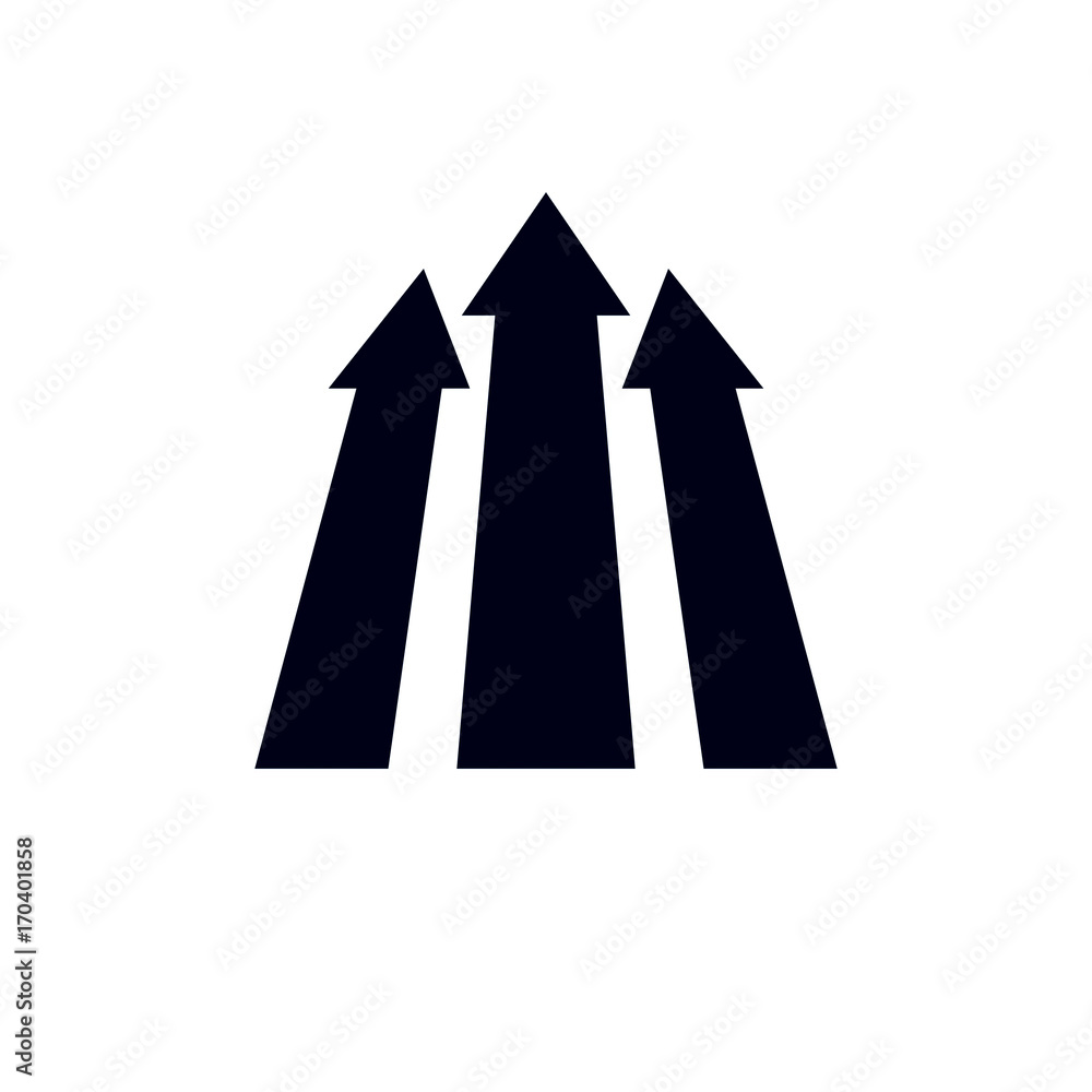 Vector boost up arrow, graphic design element. Corporate development ...