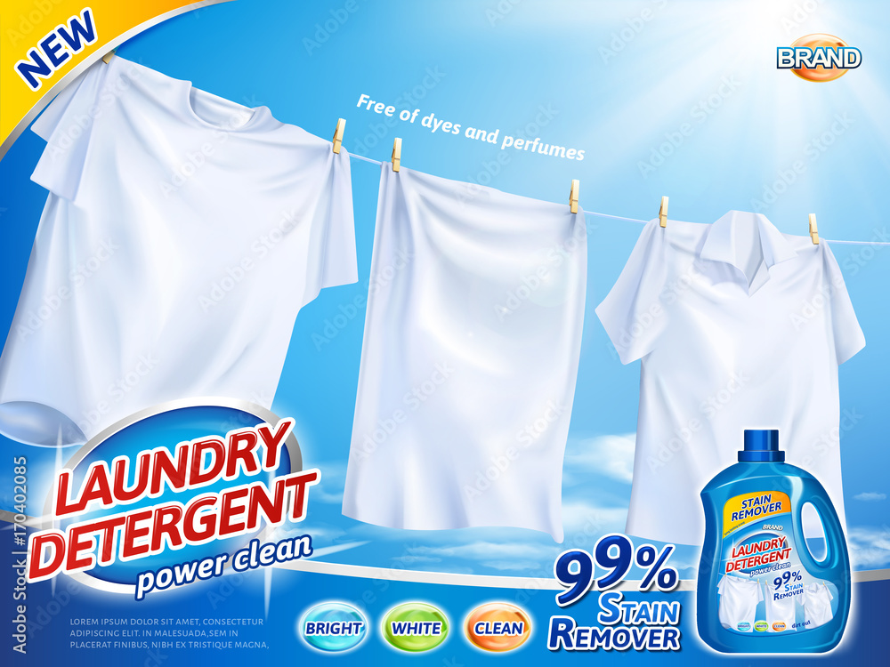 Laundry detergent ads Stock Vector | Adobe Stock