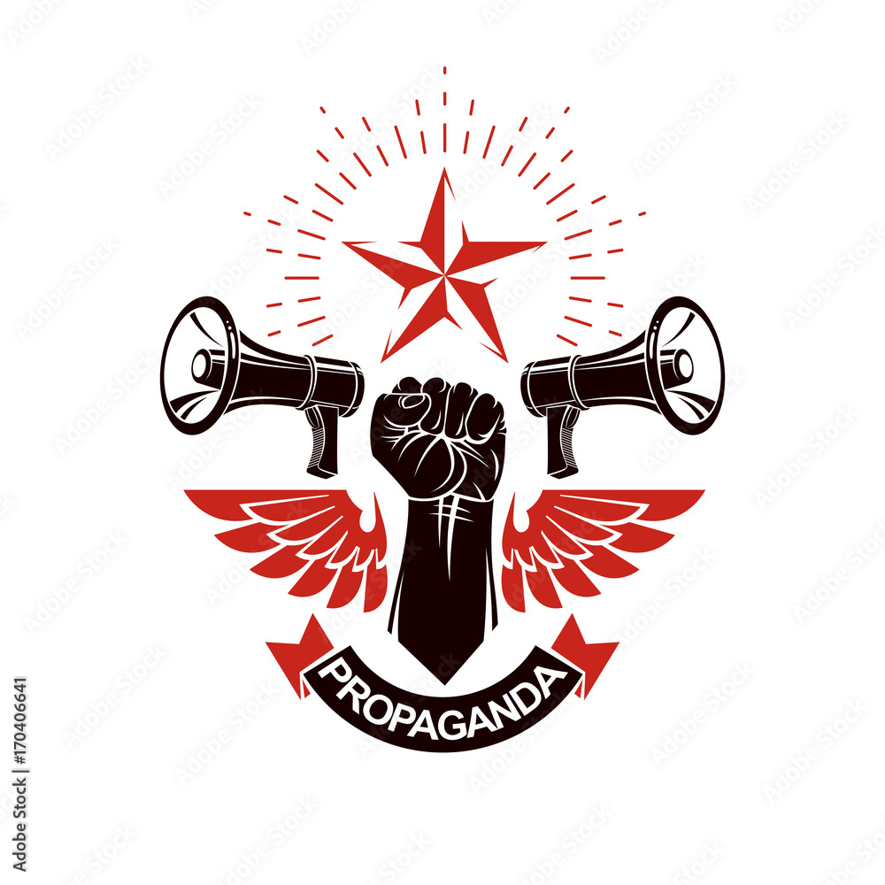 Vector leaflet created using clenched fists raised up, freedom wings ...