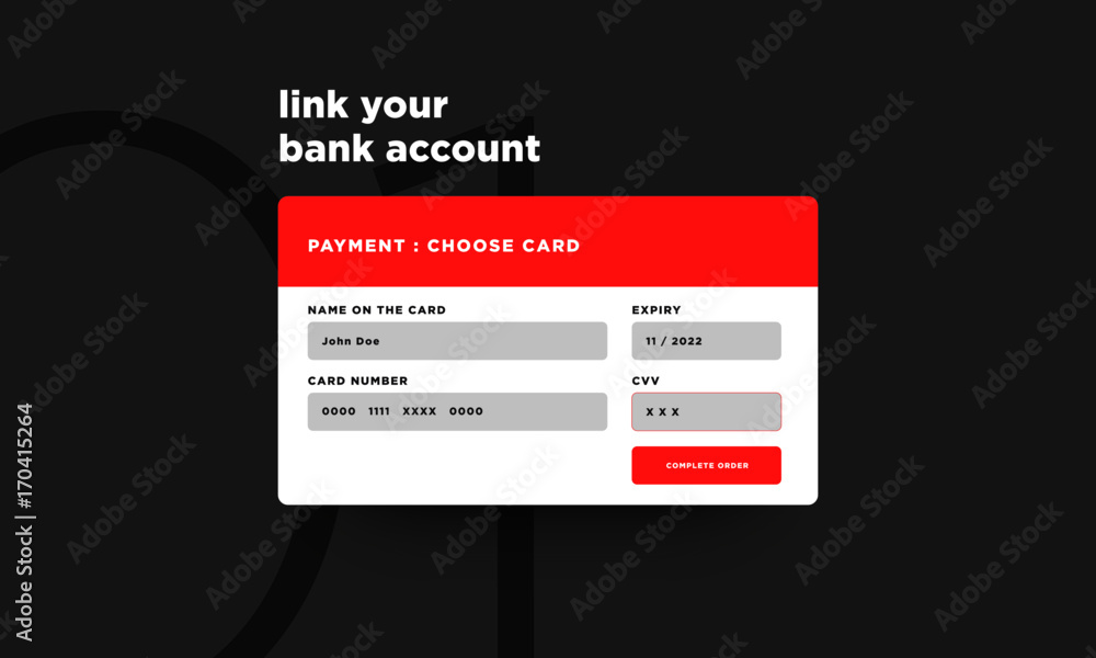 Link Your Bank Account Credit Card in Flat Style UI Design Stock Vector ...