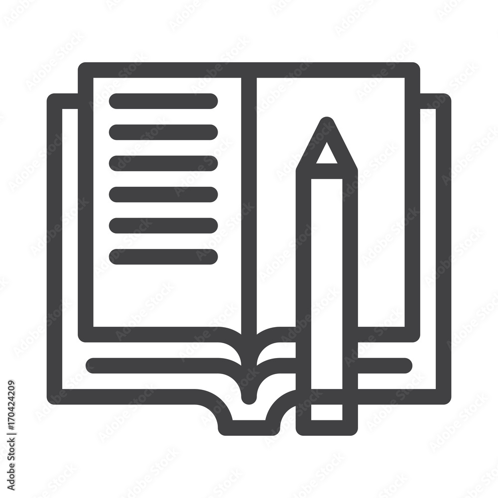 Homework line icon, outline vector sign, linear style pictogram ...