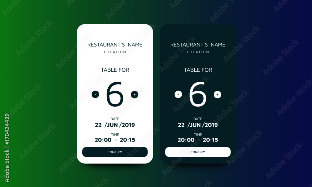Table Reservation Card UI Screen Design With Date and Time Details ...