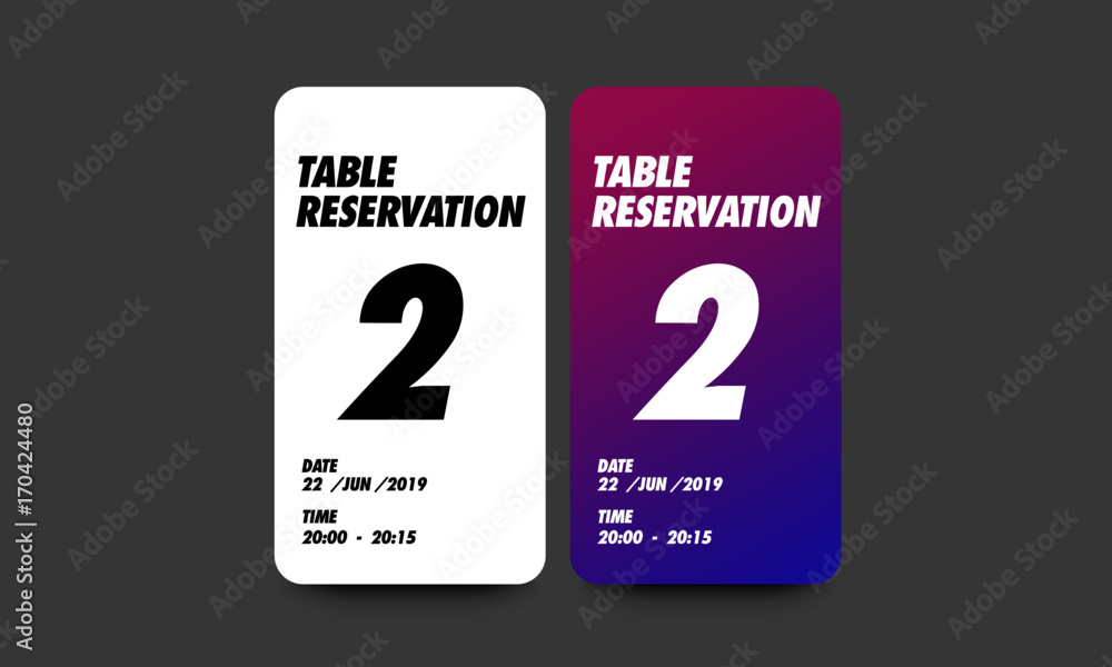 Table Reservation Card UI Screen Design With Date and Time Details ...