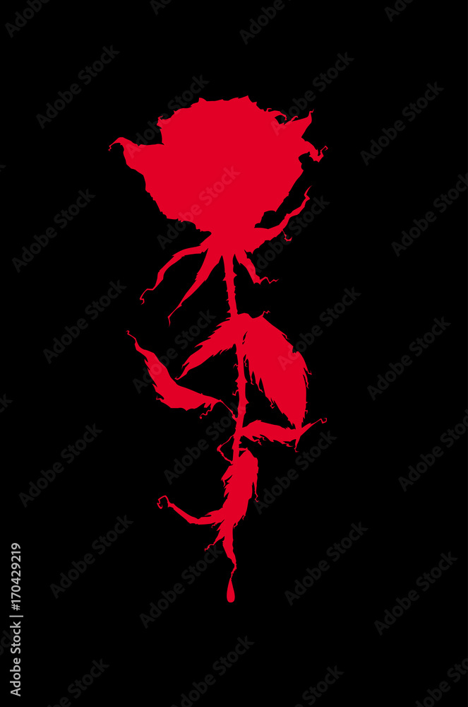 Red Rose Silhouette