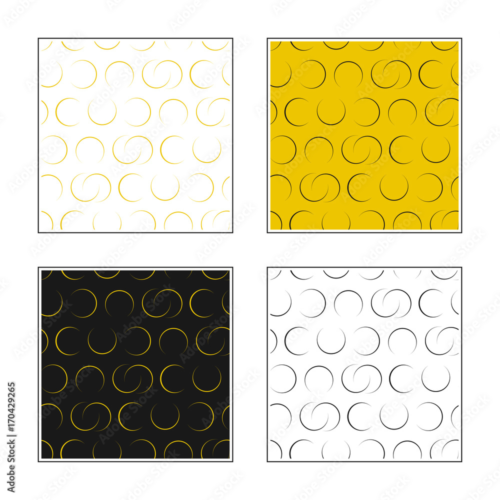 Set of seamless patterns with gentle light silhouette moons. Moon stile ...