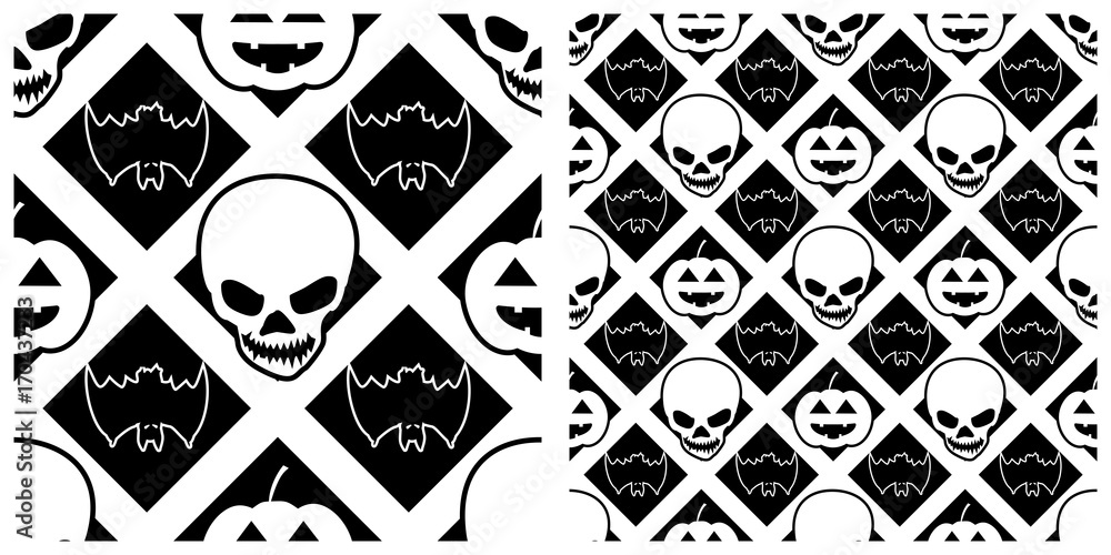 Seamless of Halloween pattern on transparent background. Single pattern ...