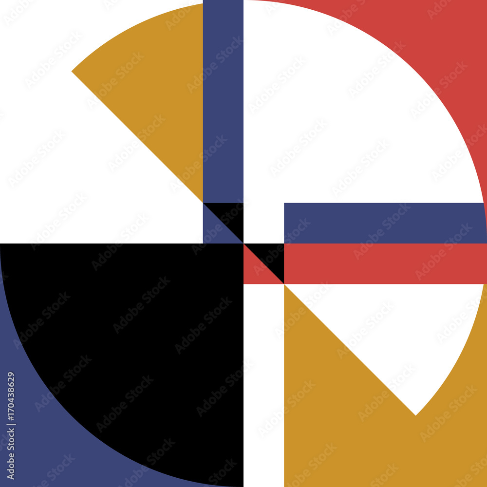Geometric vector background in retro style in primary colors. Modern ...