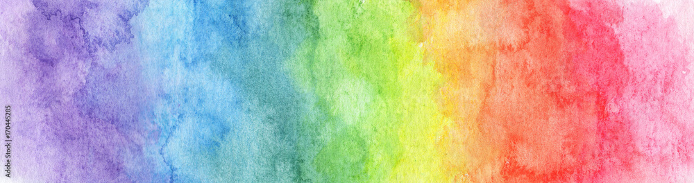 Colorful Rainbow watercolor background - abstract texture Stock ...