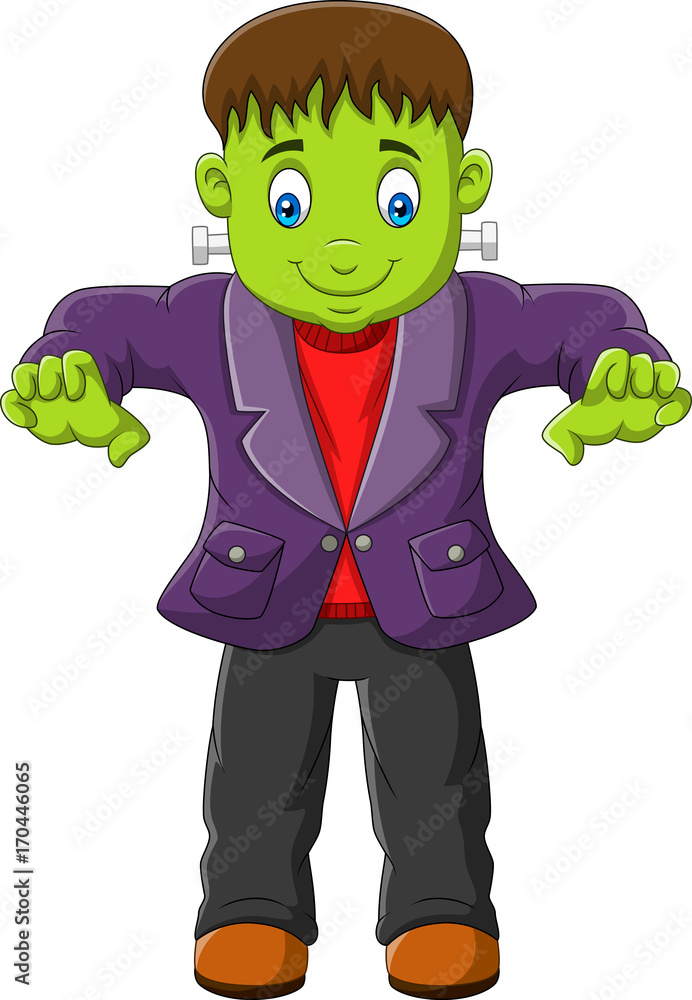 Cartoon Frankenstein isolated on white background Stock Vector | Adobe ...