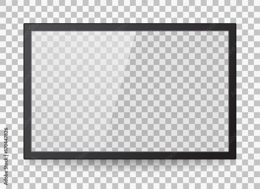 Empty led monitor of computer or black photo frame isolated on a ...