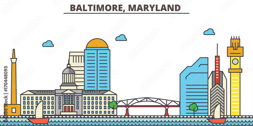 Baltimore, Maryland.City skyline: architecture, buildings, streets ...