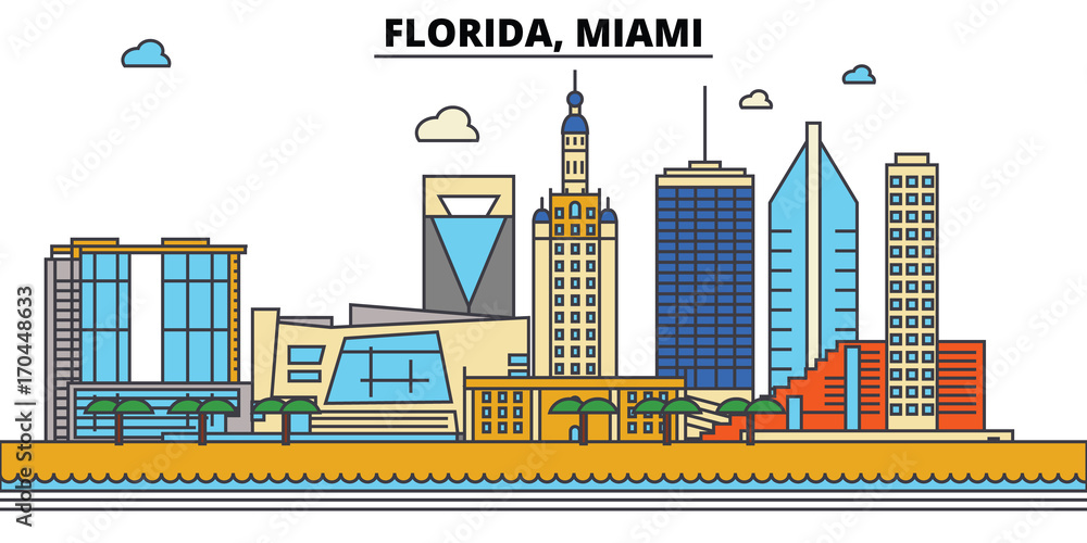Florida, Miami.City skyline: architecture, buildings, streets ...