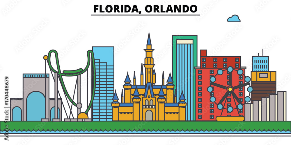 Florida, Orlando.City skyline: architecture, buildings, streets ...