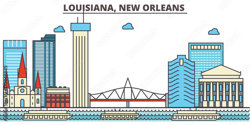 Louisiana, New Orleans.City skyline: architecture, buildings, streets ...