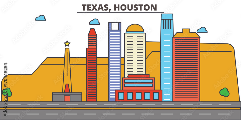 Texas, Houston.City skyline: architecture, buildings, streets ...