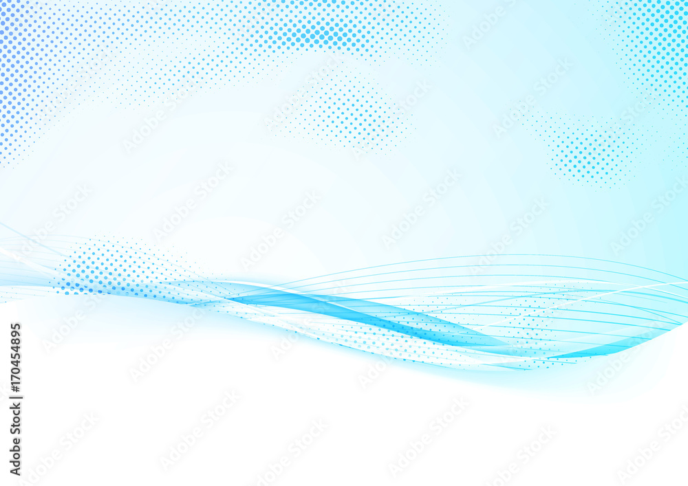 Blue abstract gradient border background with mild swoosh stream lines ...