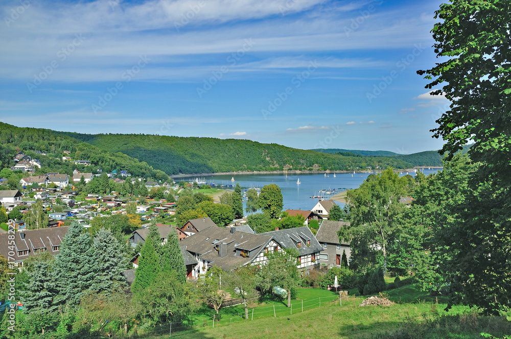 Erholungsort Woffelsbach am Rurstausee in der Eifel,NRW,Deutschland ...