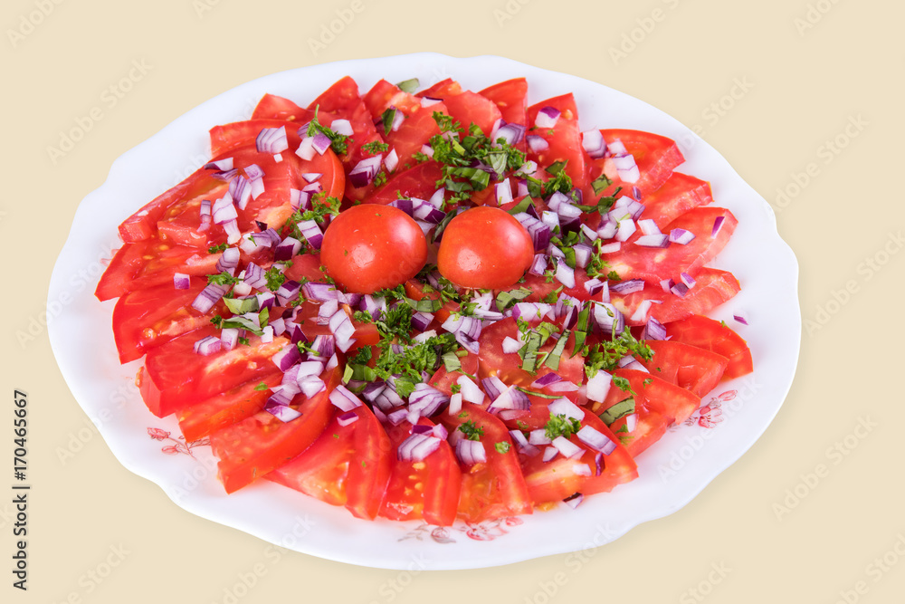 assiette de tomates fraiche pour hors d'oeuvre Stock Photo | Adobe Stock