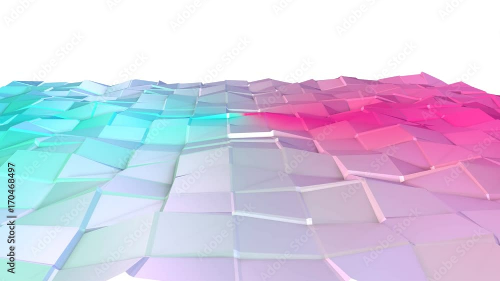 Abstract simple blue pink low poly 3D surface as complexity background ...