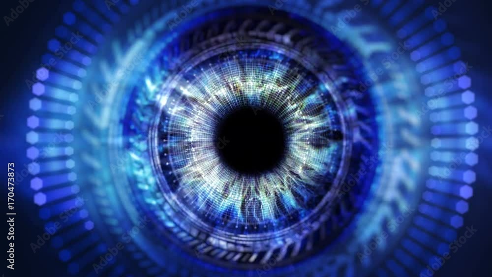 Eye, cornea checking for access Technology background/Retina security ...