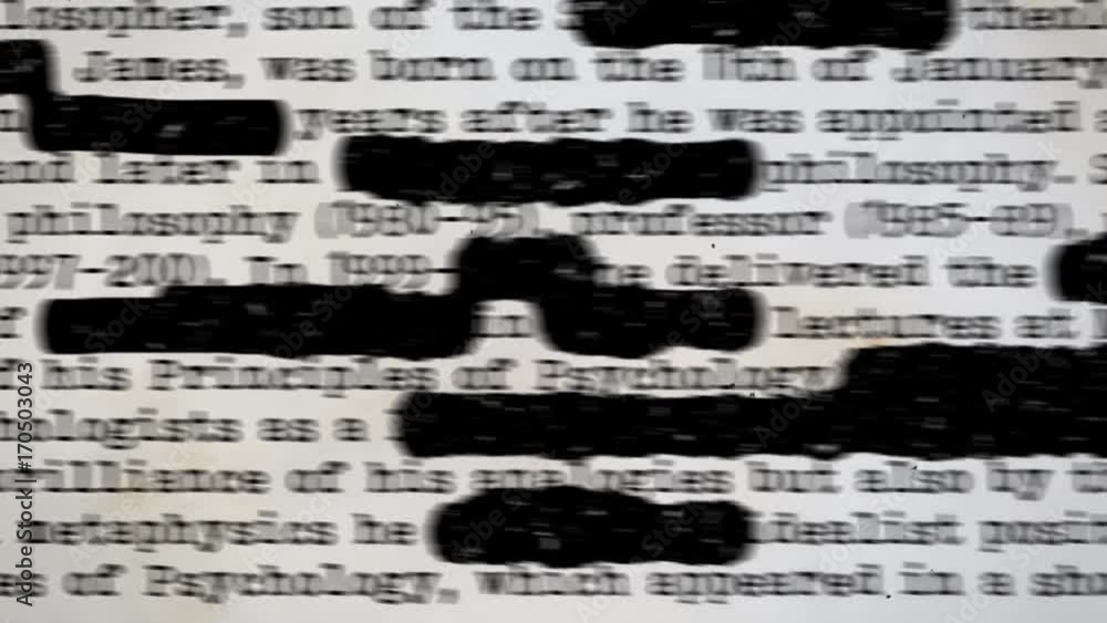 Secret 3d rendering of a hidden text covered with blurred black spaces ...