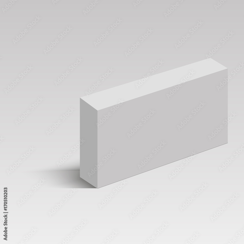 White long square cardboard box vector template. Paper container for ...