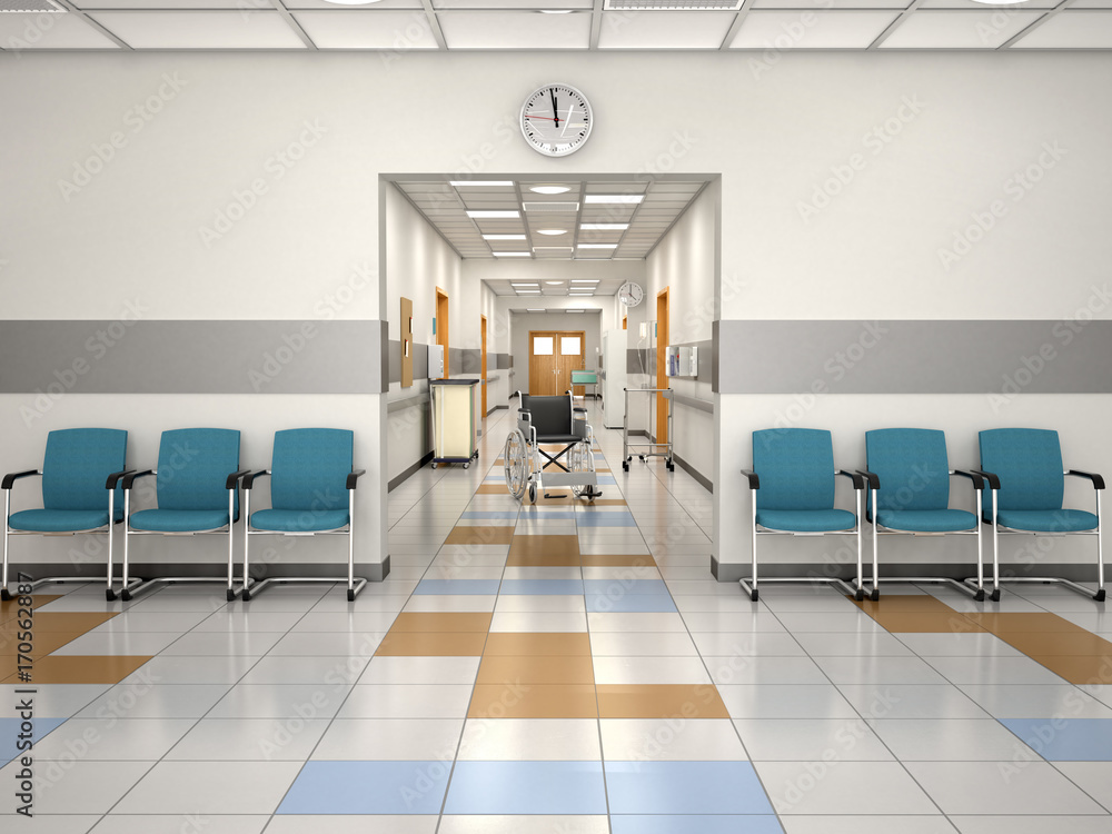 Interior Design Hospital Reception Place Waiting Ilration Stock Adobe