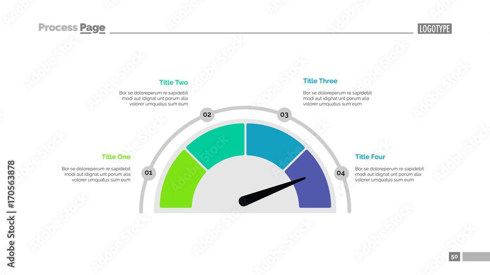 Half pie chart slide template Stock Vector | Adobe Stock