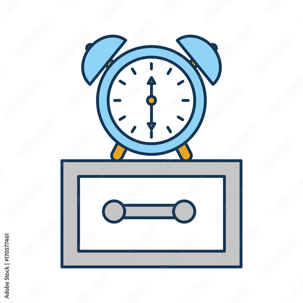 Alarm Clock On Bedside Table Alert Morning Vector Illustration Stock
