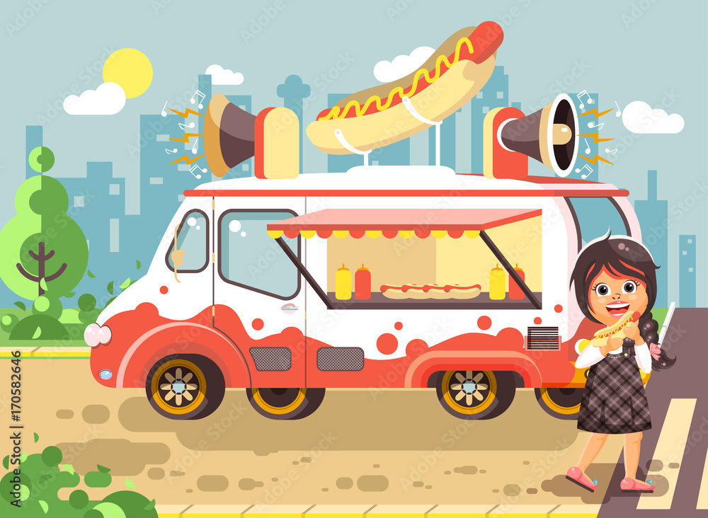 Vector illustration cartoon character child, pupil lonely brunette girl ...